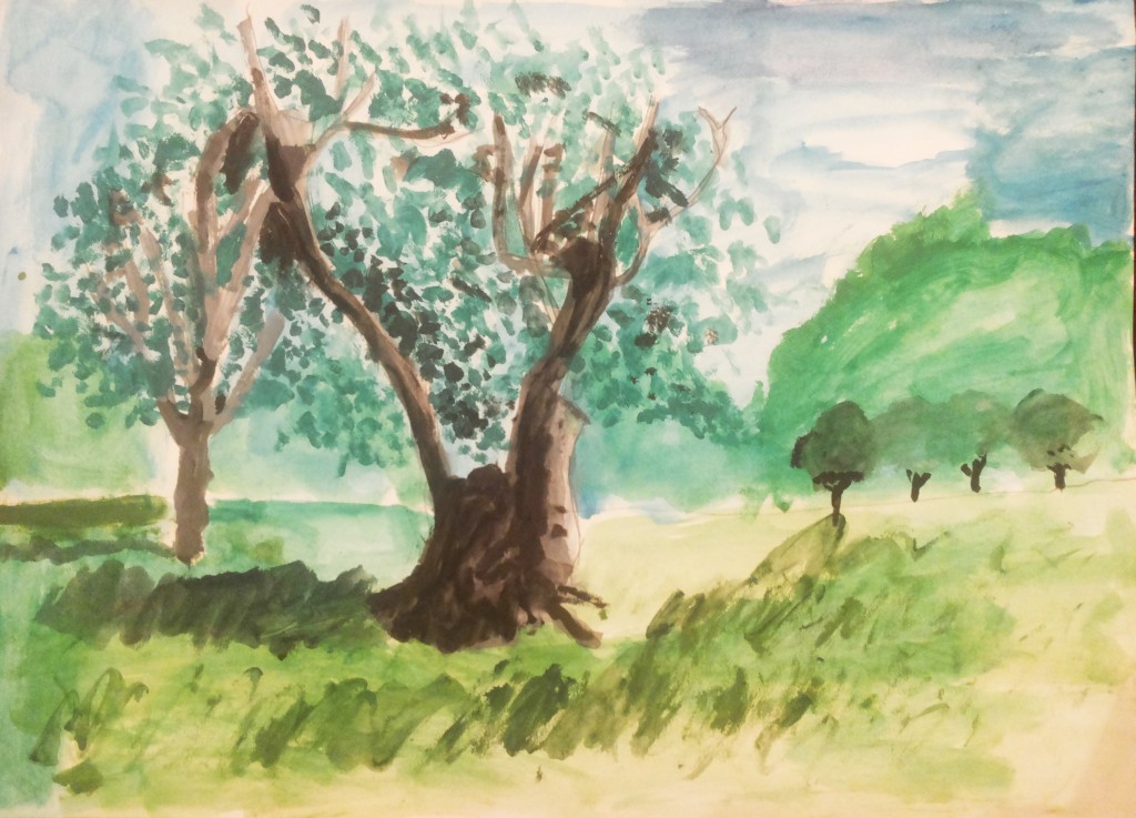 Peisaj cu un copac batran | Luca si Matei